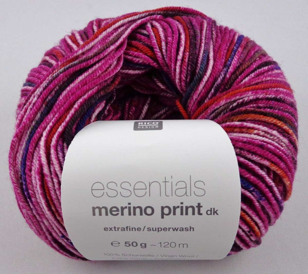 Rico Design Essentials Merino Print dk, 50g Merinogarn | Ganzjahresgarn ...