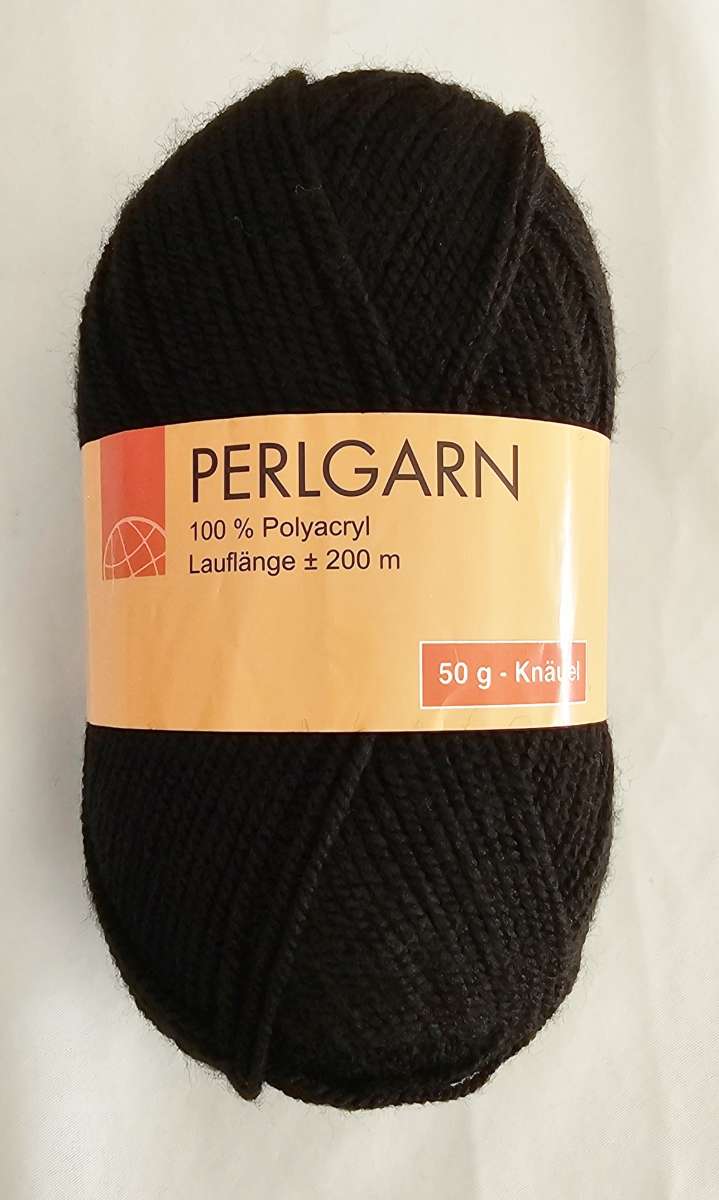 Perlgarn, 50g Polyacryl-Garn Fb. 68 schwarz | Basic- / Standardgarn ...