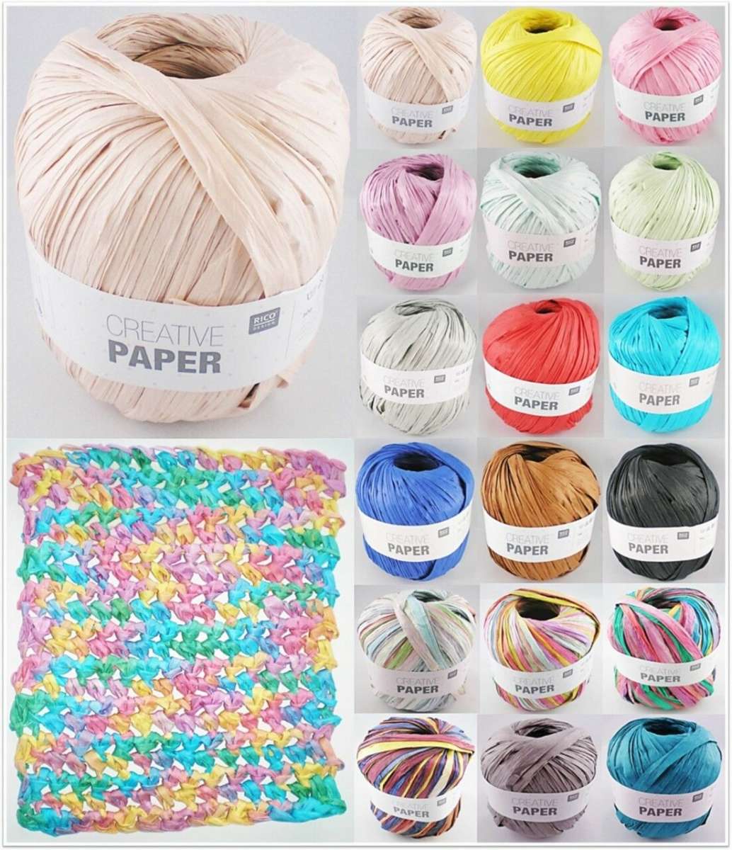 Rico Design Creative Paper, 50g Papierfaser-Garn | Häkelgarn | Wolle ...