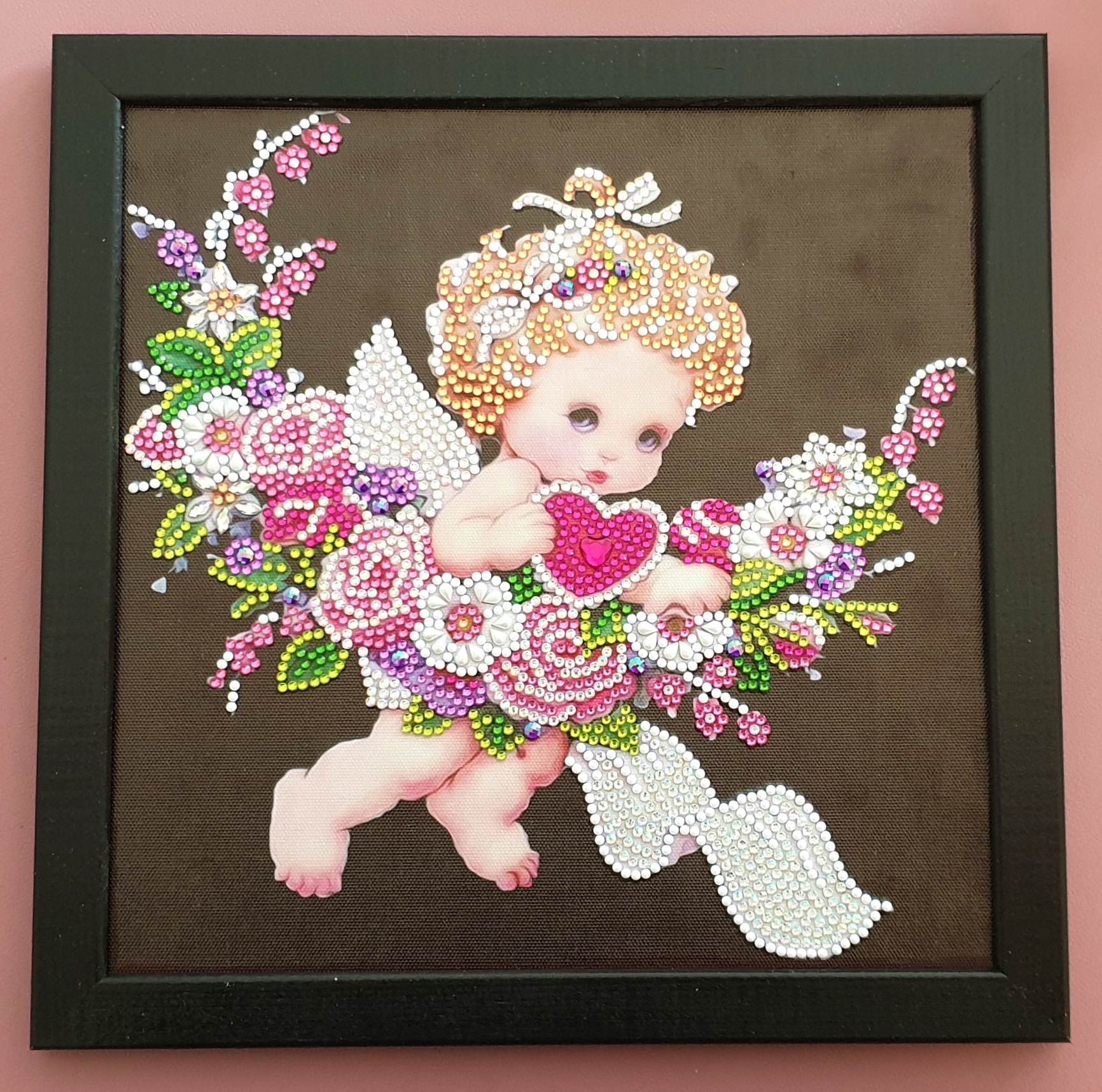 Deko Diamond Painting Bild (fertig) mit Engel, handmade | Frühling ...